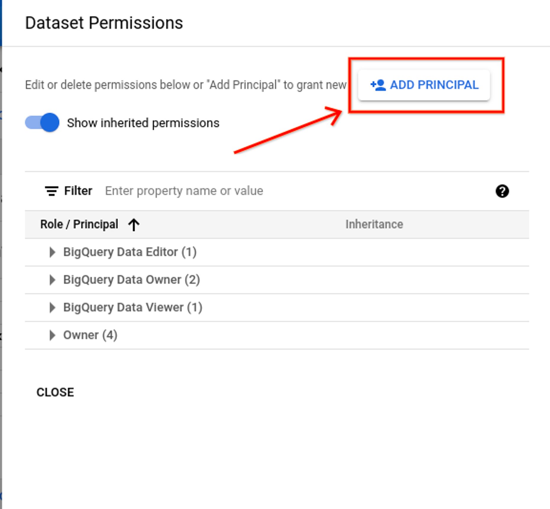 How to check Google BigQuery permission